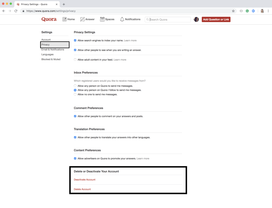 How to Delete Your Quora Account After Quora’s December 2018 Data Breach