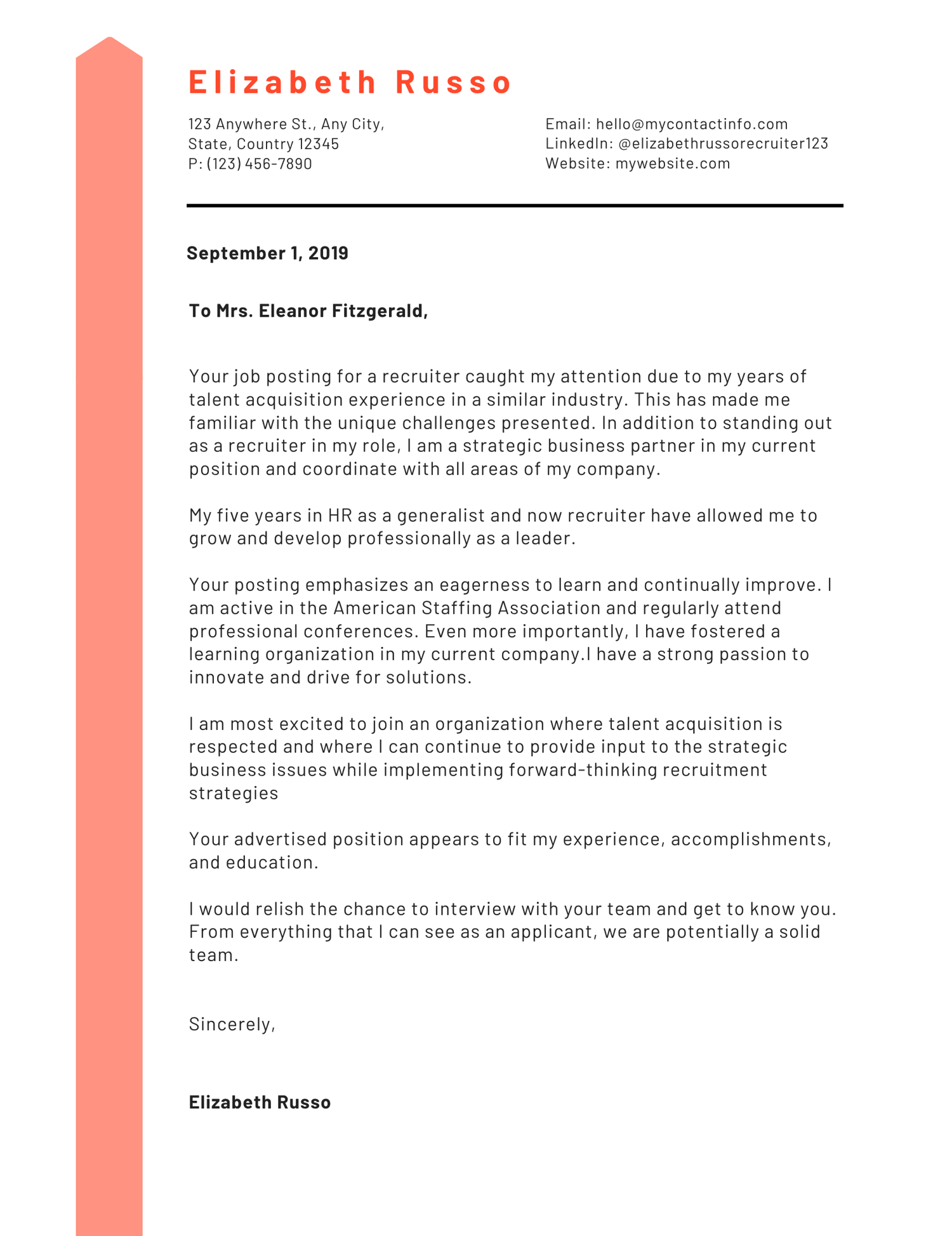 Recruiter Resume and Cover Letter Tips (+Examples)